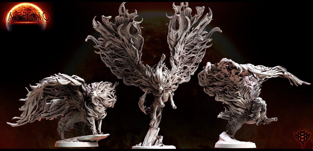 D&D Fire Lion Elemental | RPG Model | Cinder Lion | by Mini Monster ...