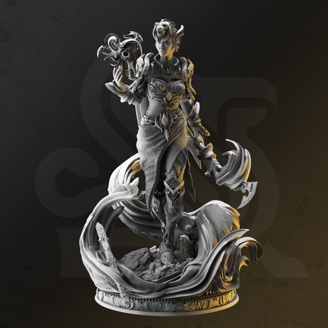 D&D Female Sorcerer / Warlock RPG Model Rylena Spellsword - Etsy