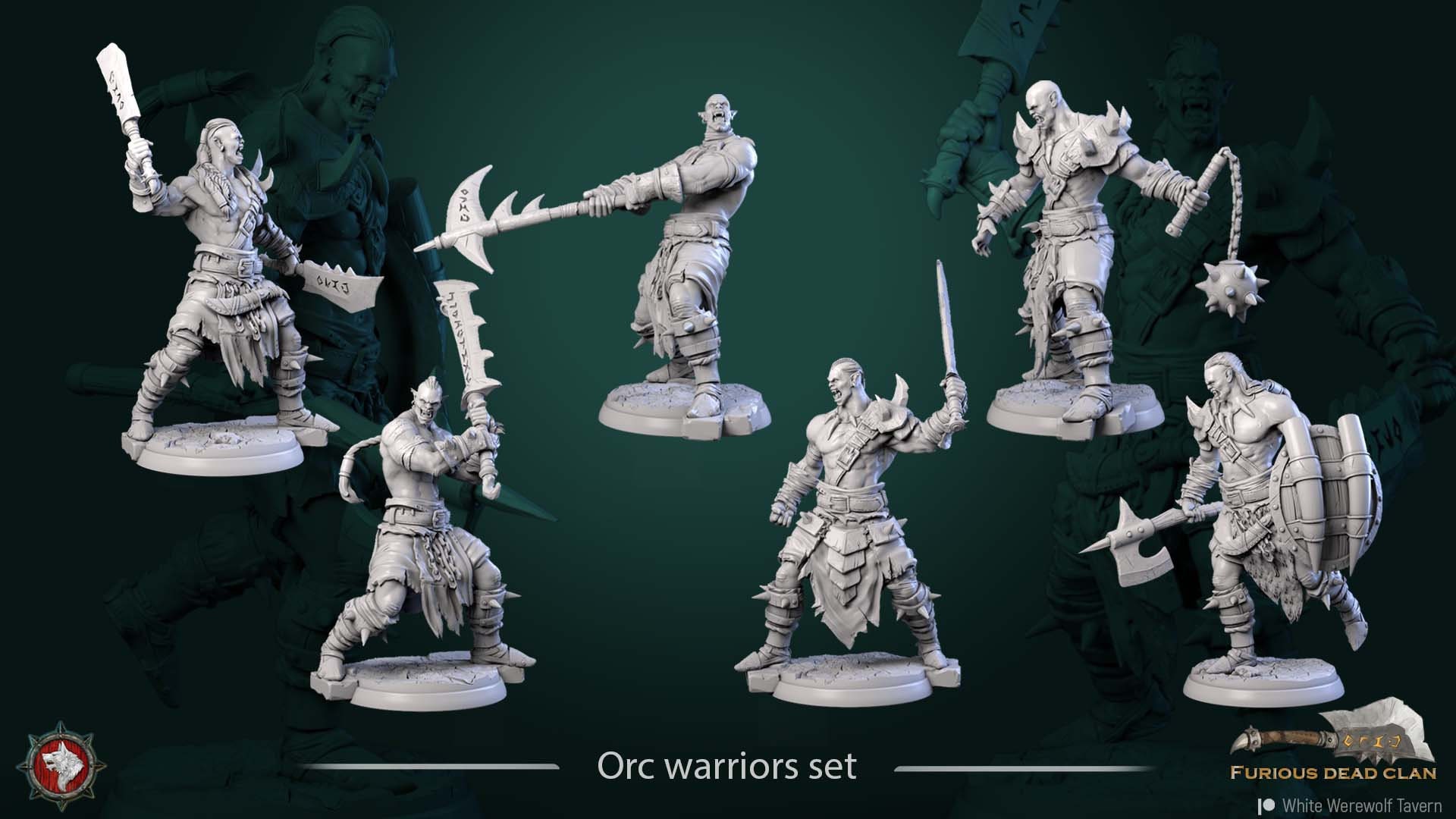 D&D Orc Barbarian Tribe RPG Model Orc Warriors by White - Etsy