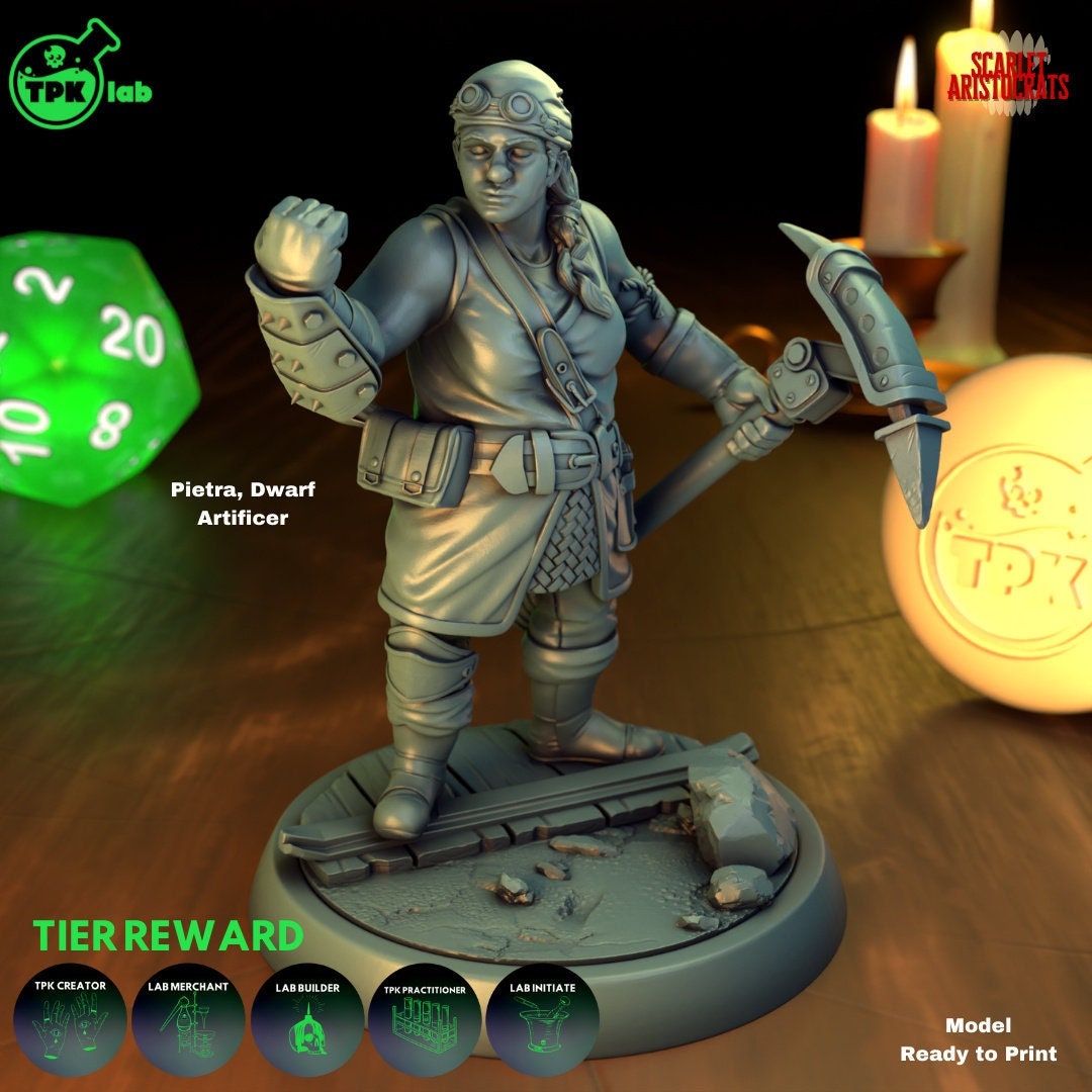 D&D Female Dwarf Artificer RPG Model Pietra, Dwarf Artificer by TPK LAB ...