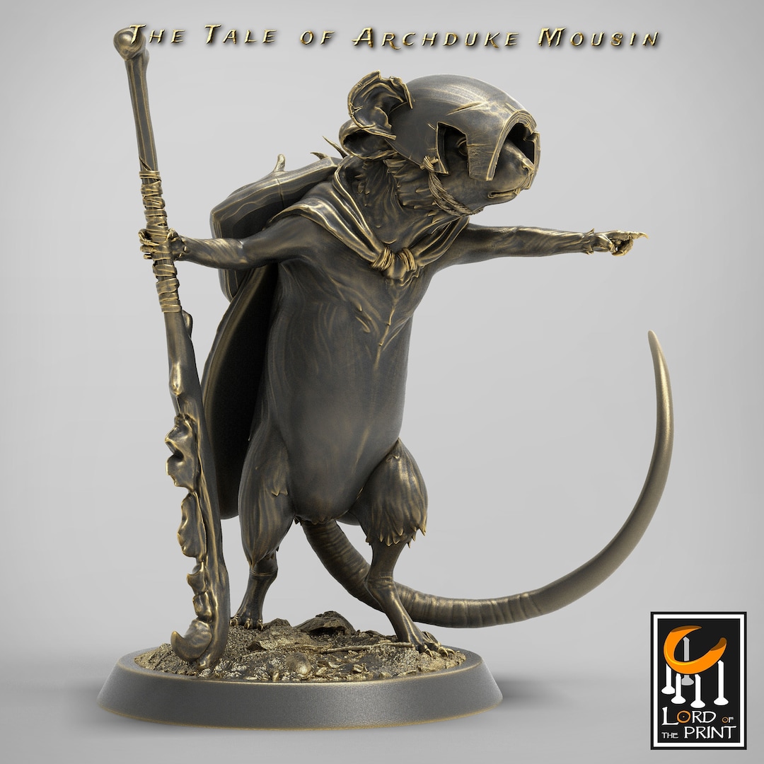 D&D Ratfolk Fighter / Barbarian RPG Model Mouse Soldier by Lord of the ...