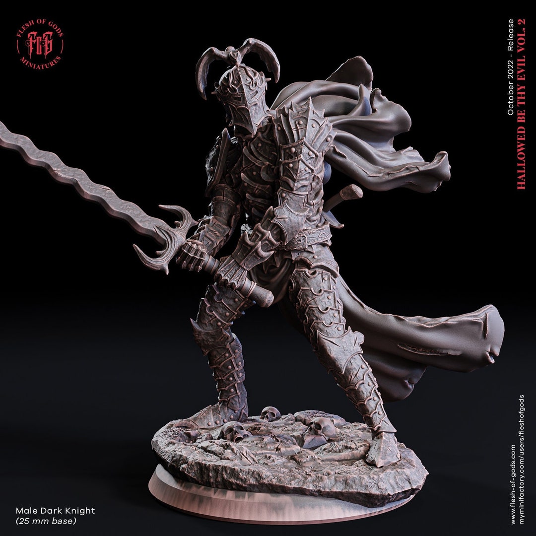 D&D Black Knight / Oathbreaker Paladin RPG Model Male Dark Knight by ...