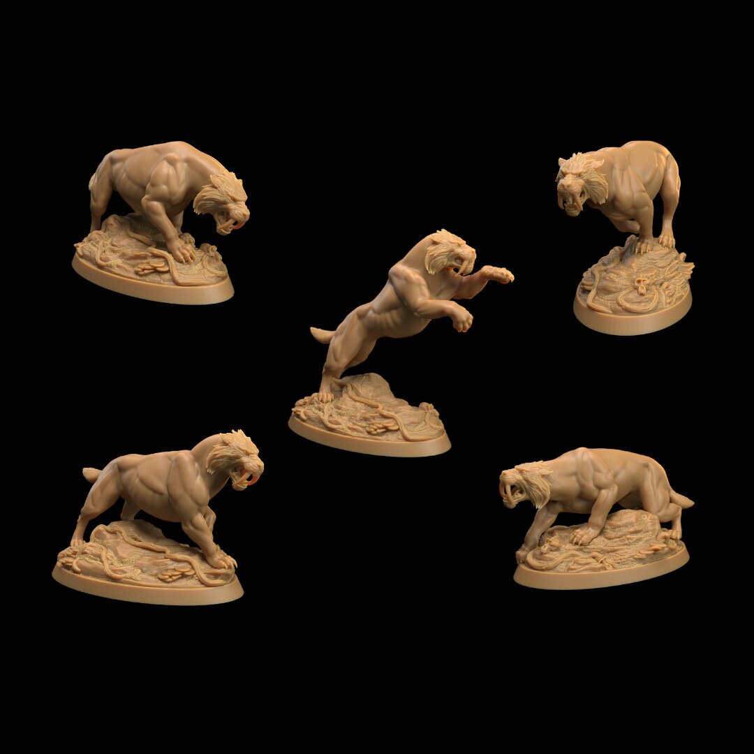 D&D Sabertooth RPG Model by Dragon Trappers Lodge - Etsy