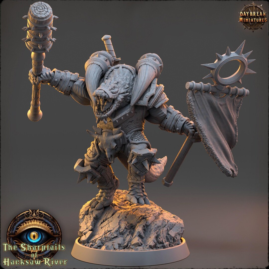 D&D Crocodile Folk Barbarian | RPG Model | Firstmate Cranmer | by ...