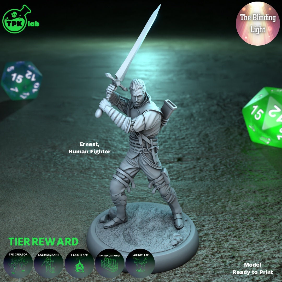 D&D Blood Hunter RPG Model Ernest Human Fighter by TPK - Etsy Australia