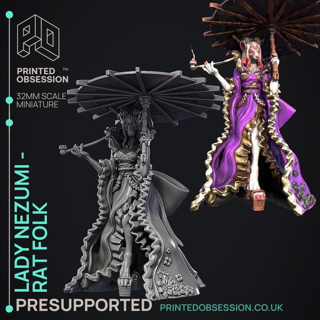 D&D Female Royal Ratfolk | RPG Model | Lady Nezumi | by Printed ...