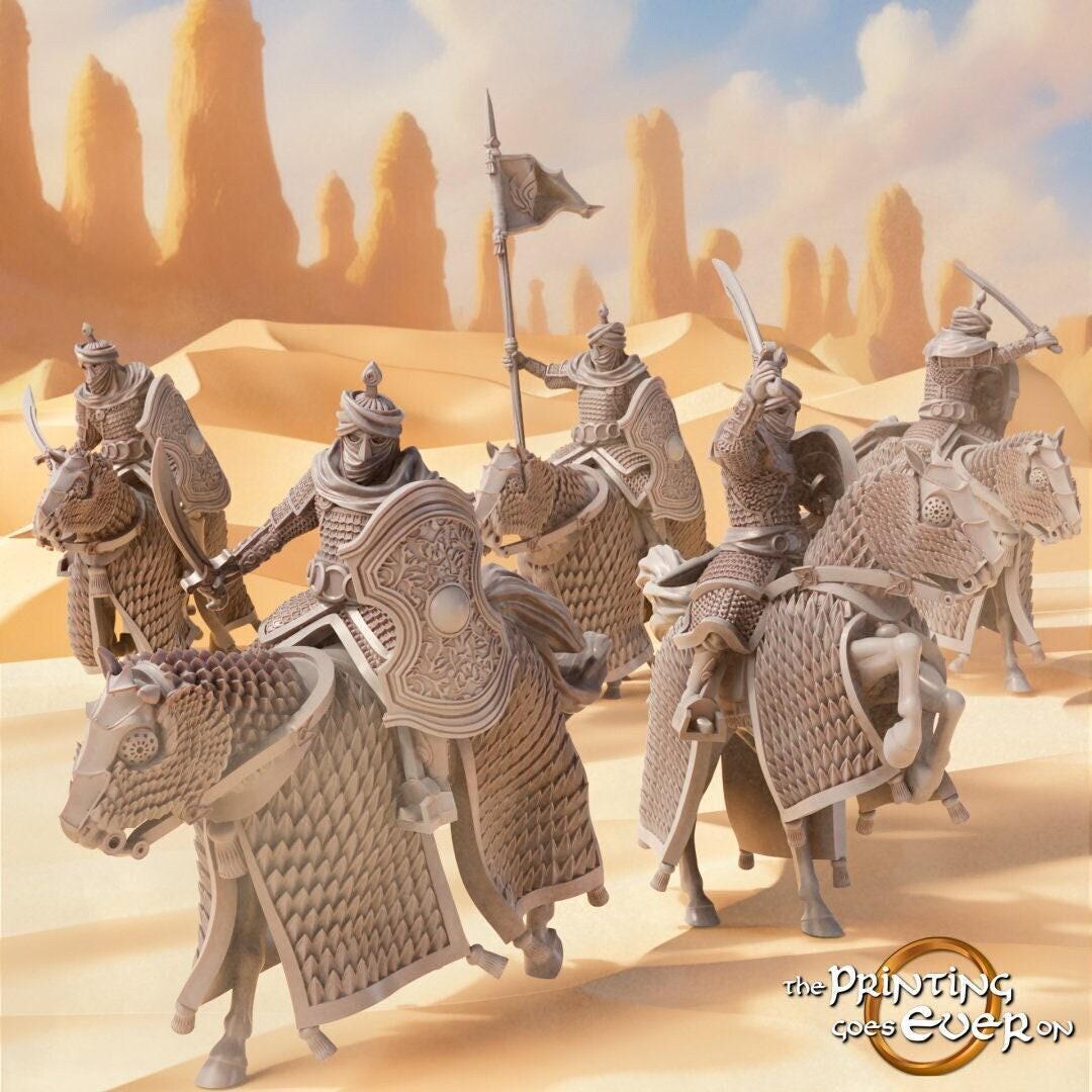 D&D Desert Cavalry Riders | RPG Model | Mounted Easterner Cataphracts ...