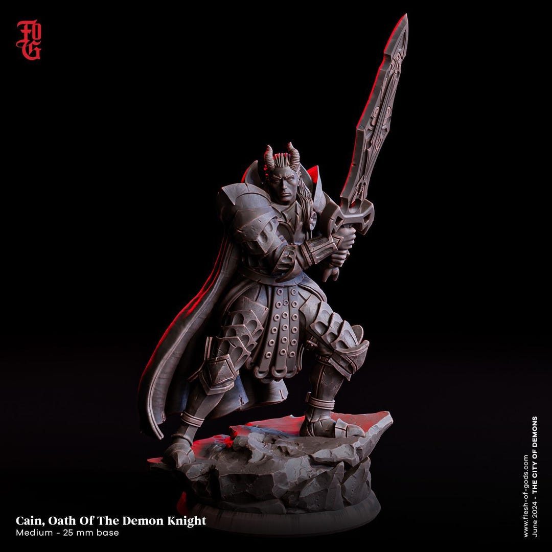 D&D Tiefling Demon Knight | RPG Model | Cain, Oath of the Demon Knight ...