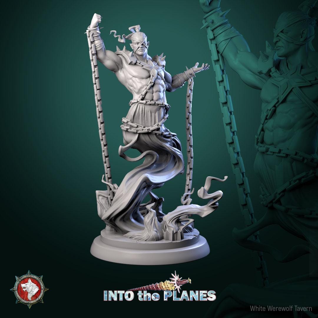 D&D Chained Flame Genie / Jinn | RPG Model | Djinni V6 by White ...