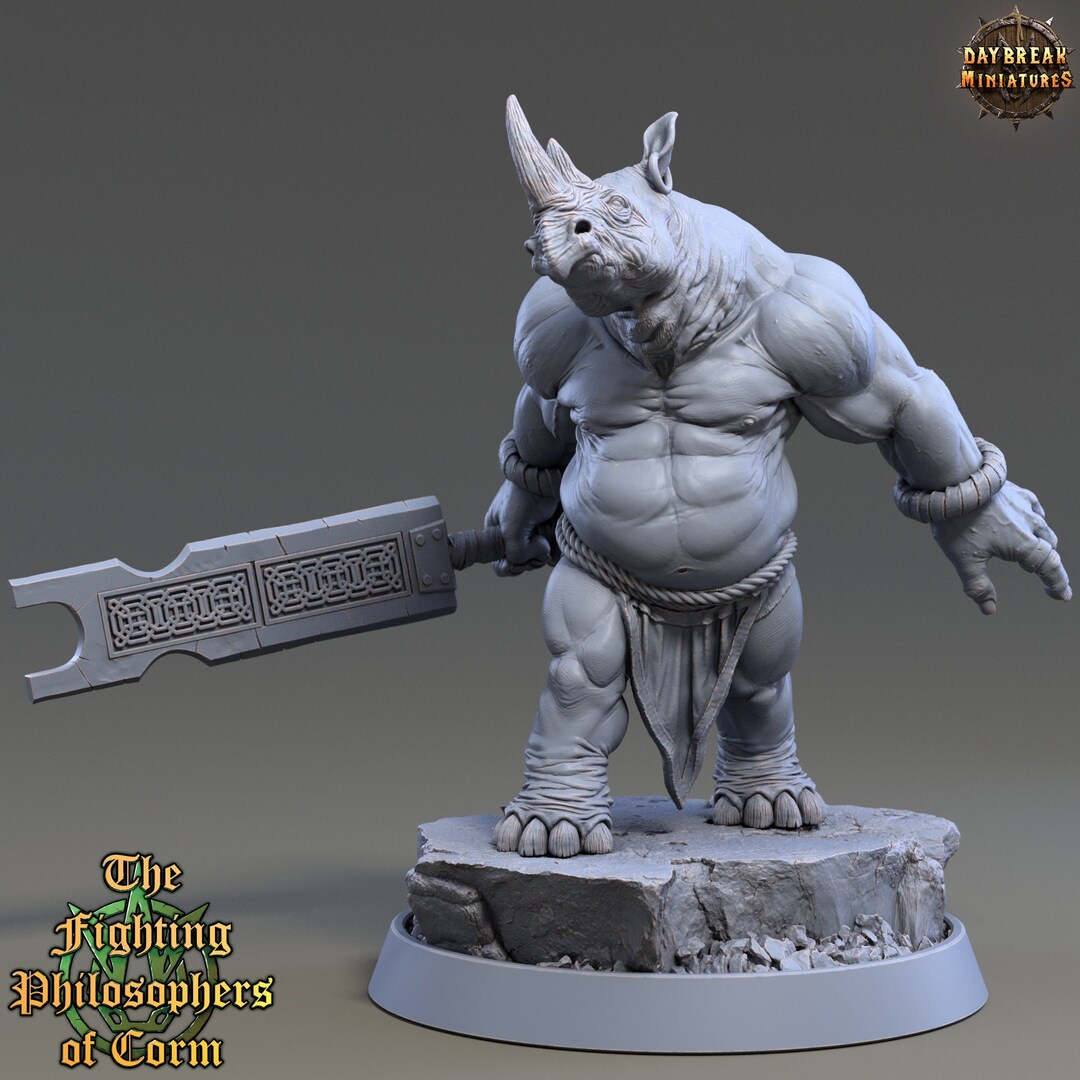 D&D Rhino Berserker Barbarian RPG Model Proclus Stubb by Daybreak ...
