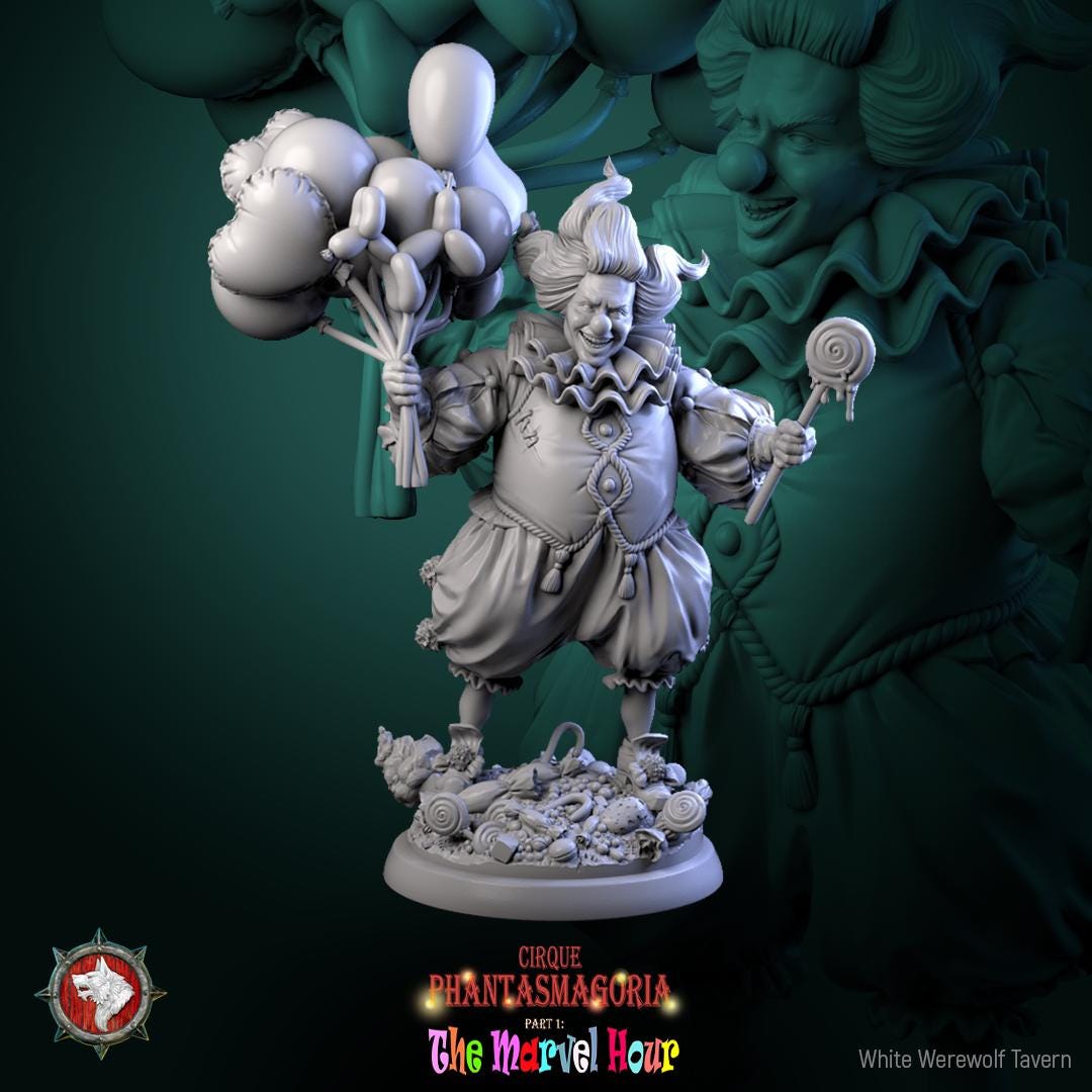 D&D Evil Clown With Balloons | RPG Model | Bibble the Bonbon Buffoon by ...