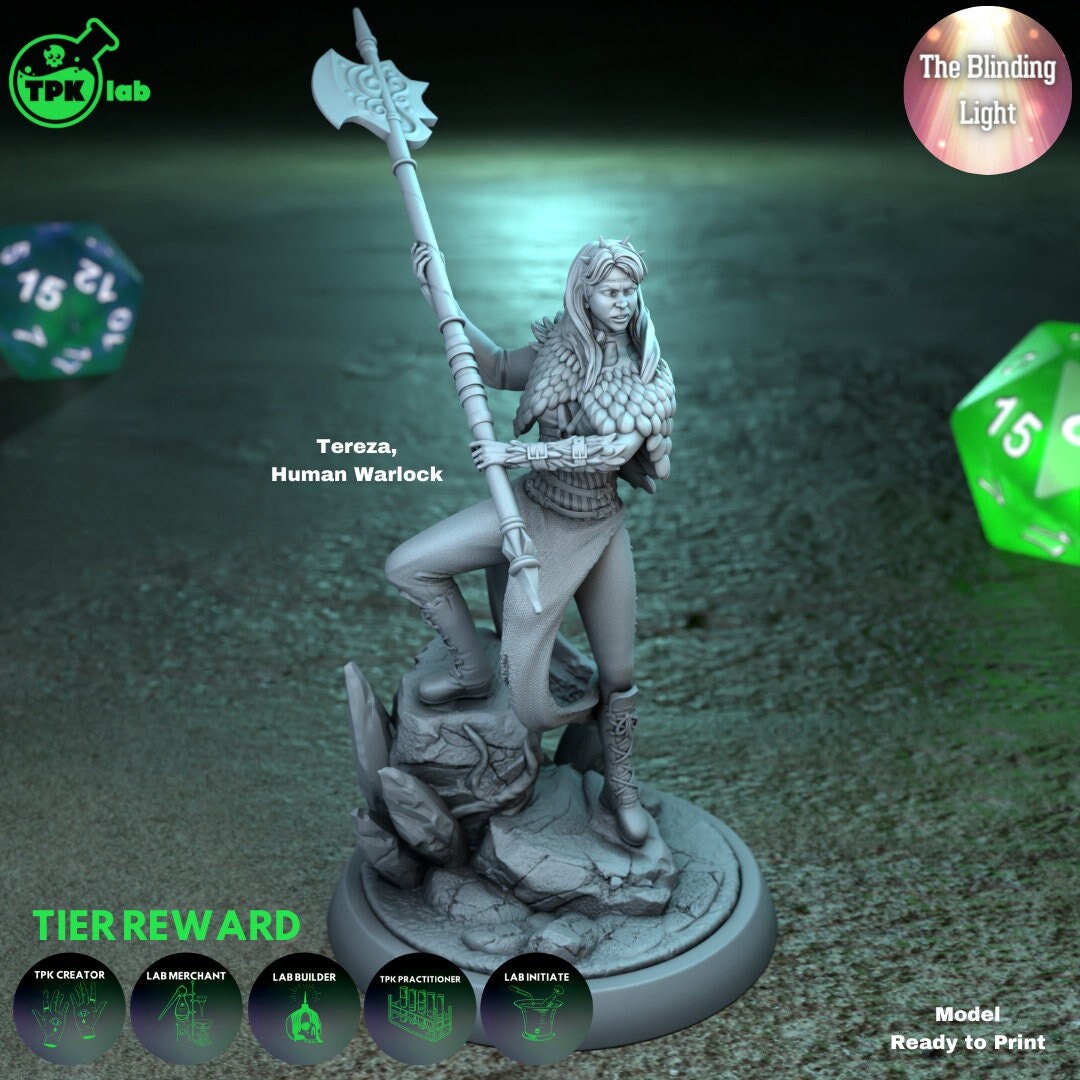 D&D Female Warlock Fighter RPG Model Tereza, Human Warlock by TPK LAB ...
