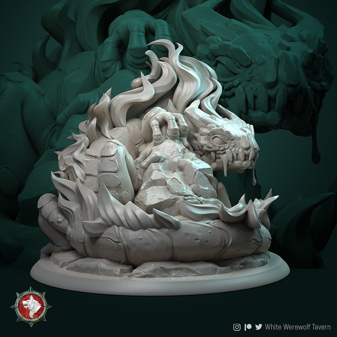 D&D Fire Salamander RPG Model Fire Salamander by White Werewolf Tavern ...