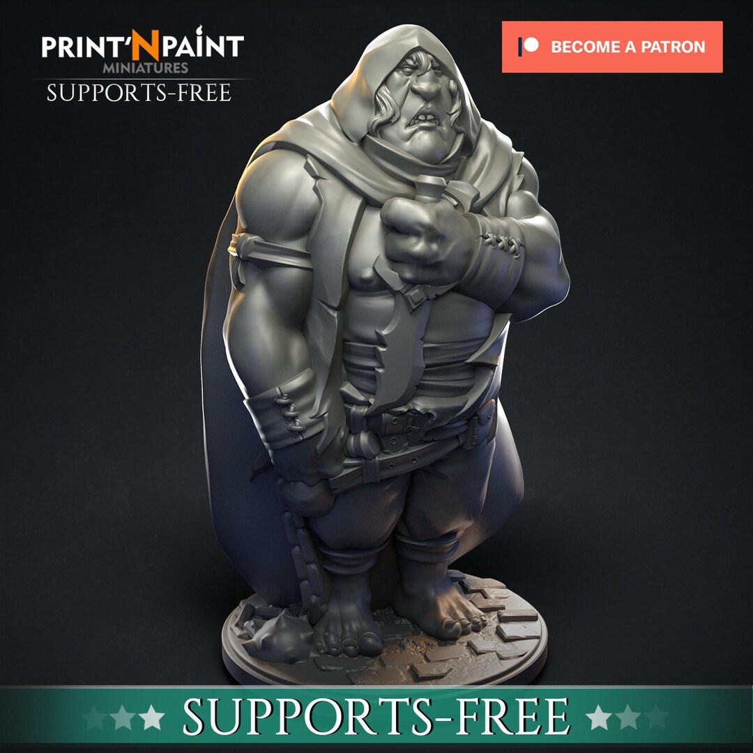 D&D Ogre Rogue Assassin RPG Model Ogre Assassin by Print'n Paint - Etsy