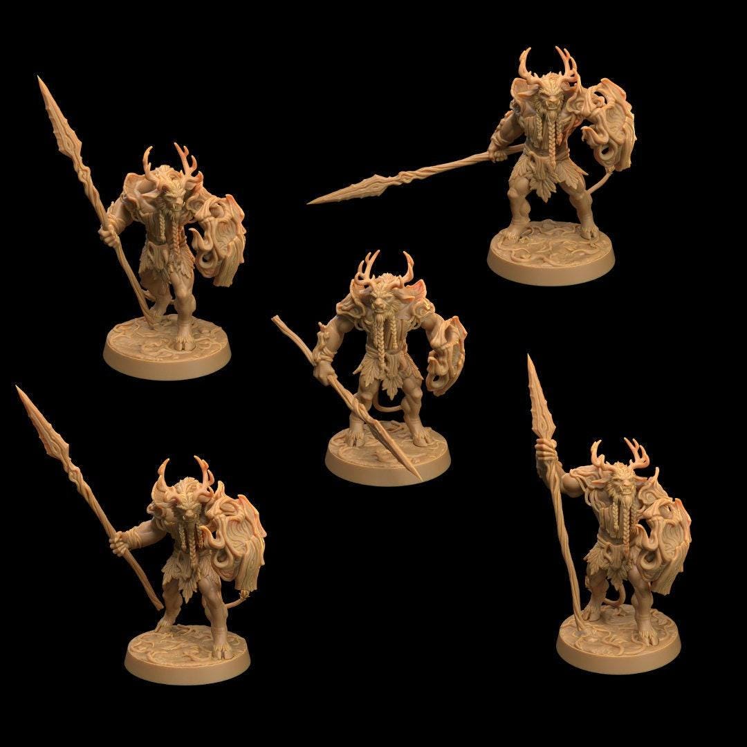 D&D Fey Satyr Fighters | RPG Model | Forestfolk Spearmen | by Dragon ...