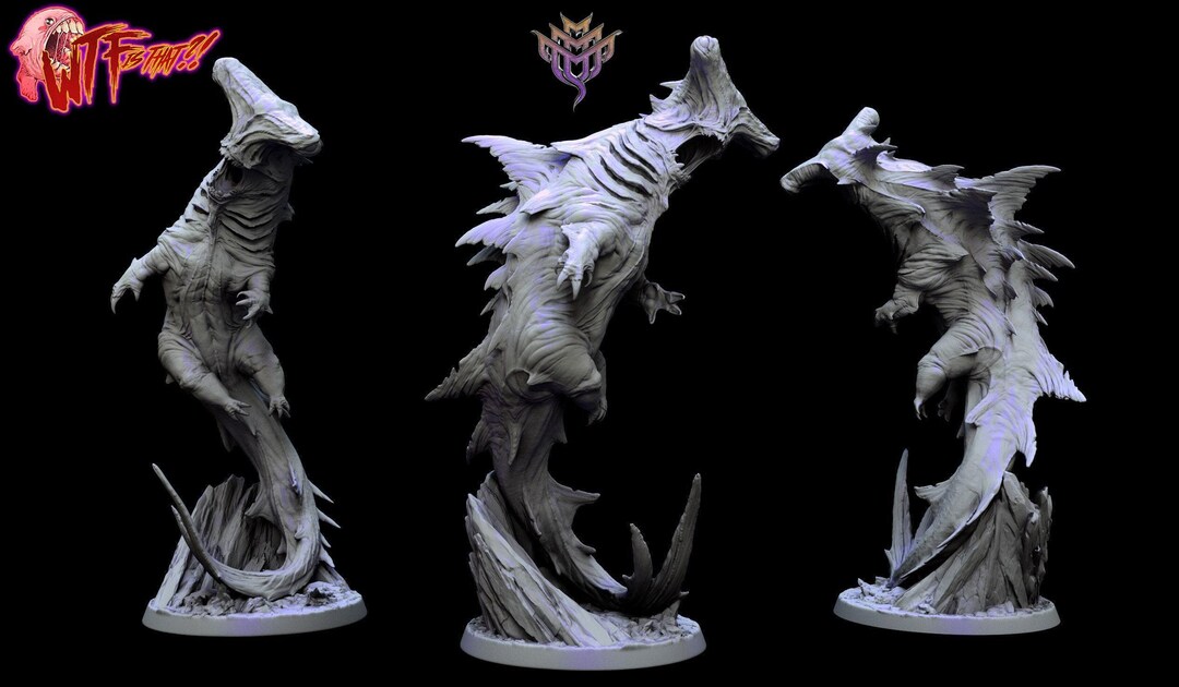 D&D Landed Hammerhead | RPG Model | Maneater by Mini Monster Mayhem - Etsy