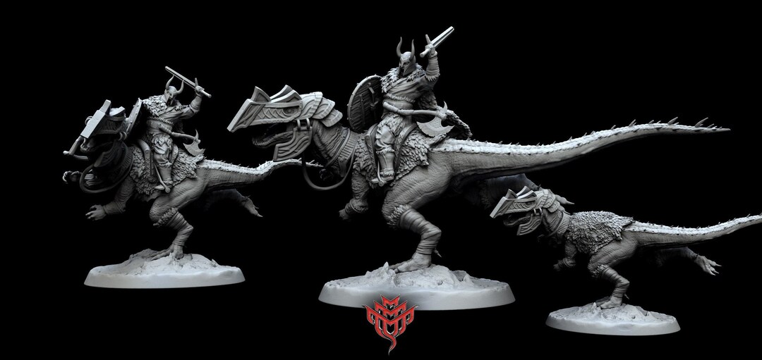 D&D Barbarian Warlord on Raptor | RPG Model | Tors Stead by Mini ...