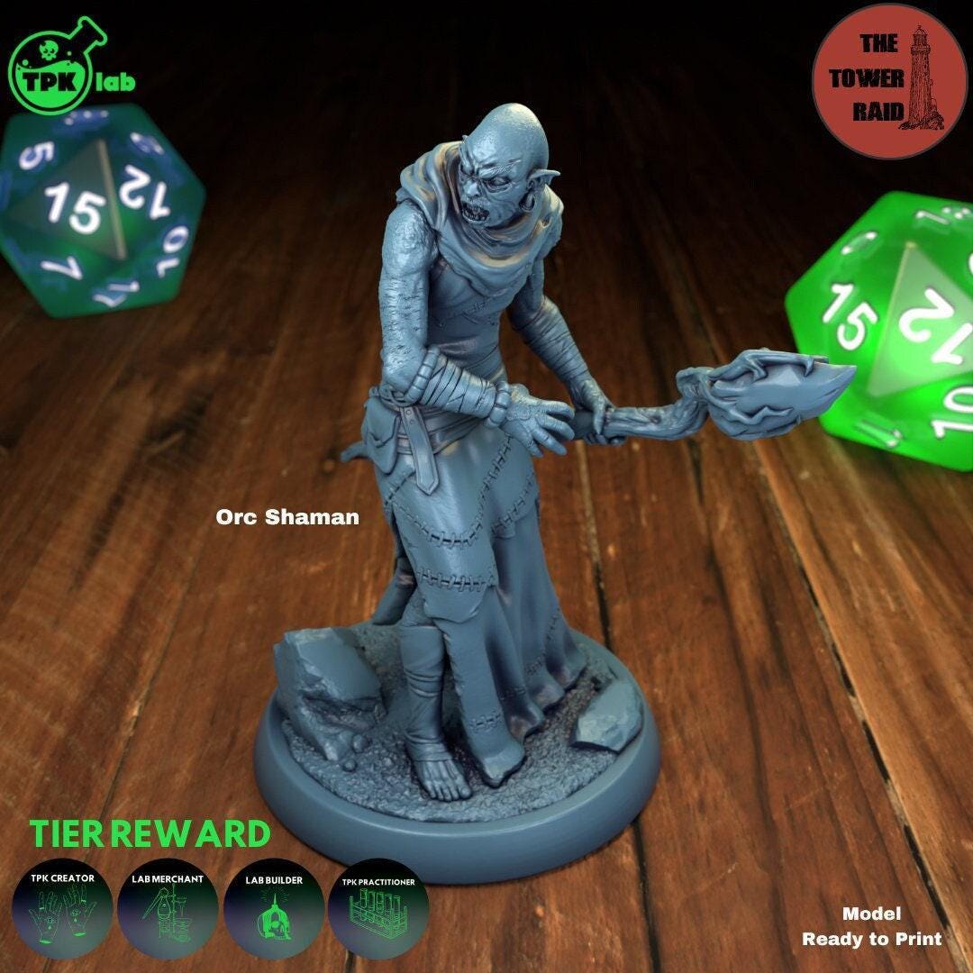 D&D Orc Sorcerer | RPG Model | Orc Shaman | by TPK LAB - Etsy