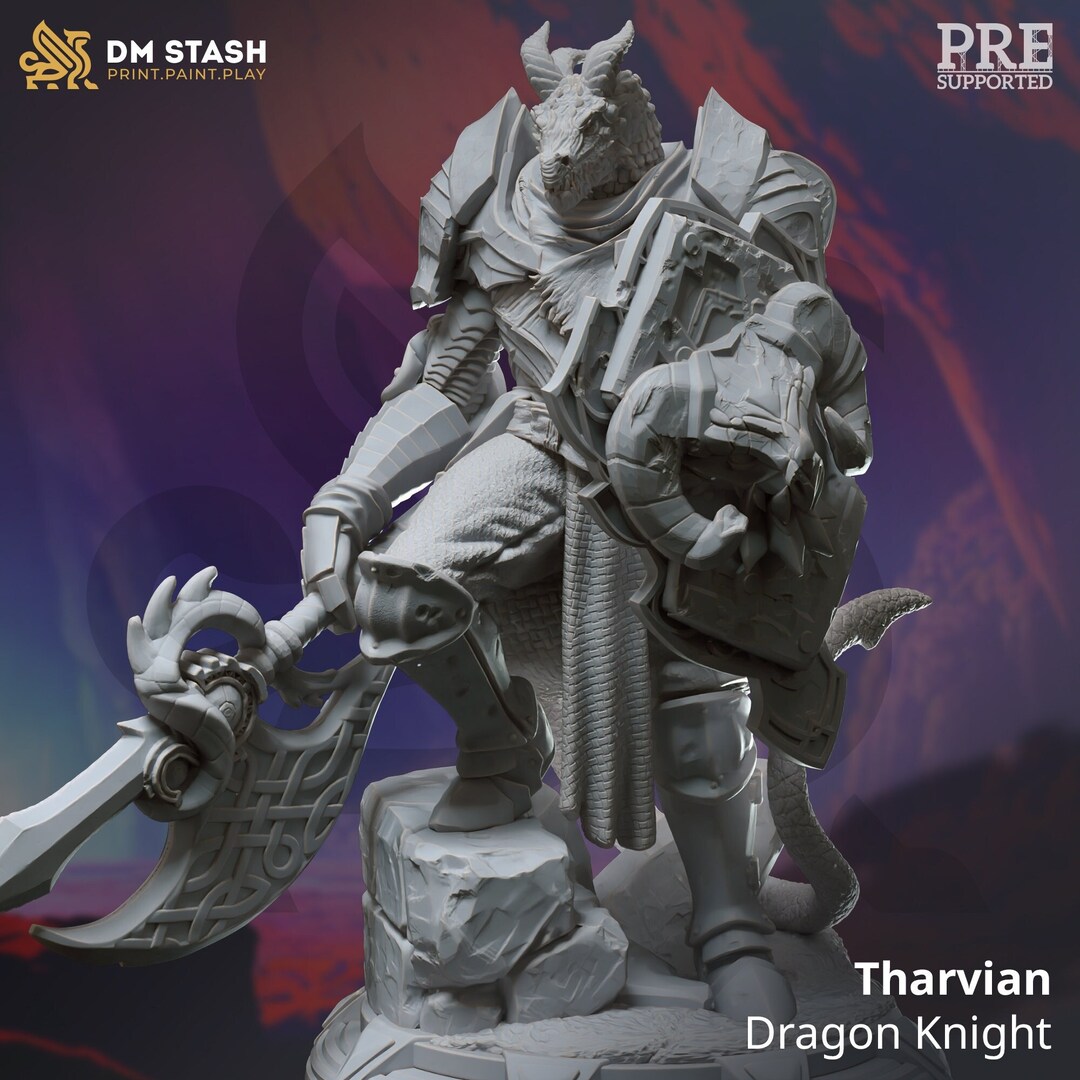 D&D Dragonborn Knight / Paladin RPG Model Tharvian Dragon Knight by DM ...