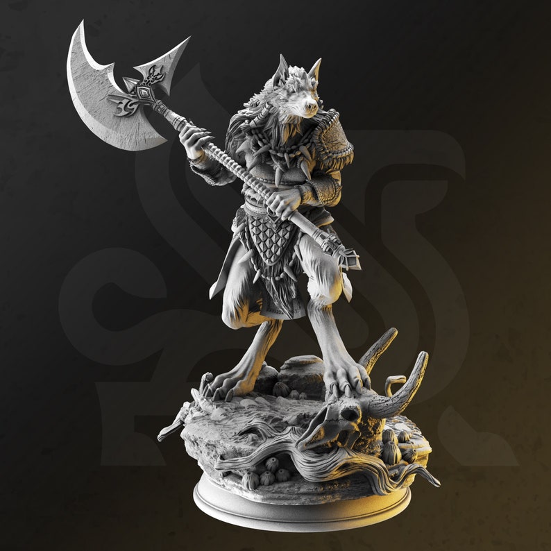 D&D Wolf Barbarian RPG Model Ariana Grey the Wolf Queen - Etsy
