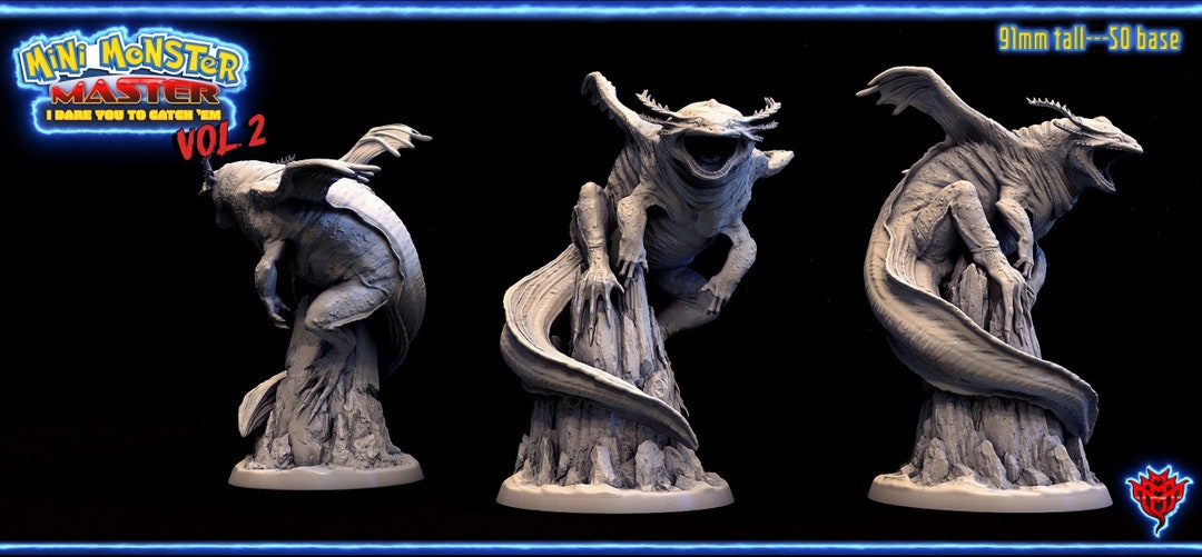 D&D Giant Axolotl RPG Model Jelly Bean by Mini Monster Mayhem - Etsy