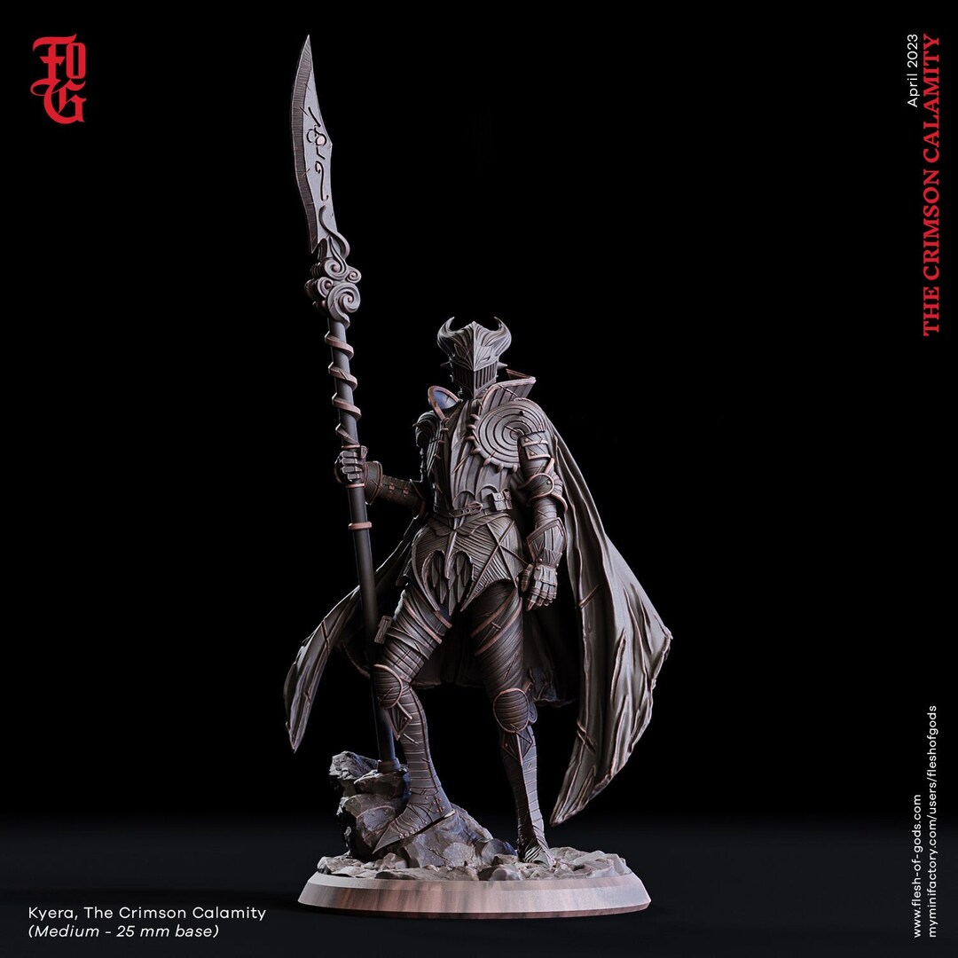D&D Female Death Knight Paladin RPG Model Kyera, the Crimson Calamity ...