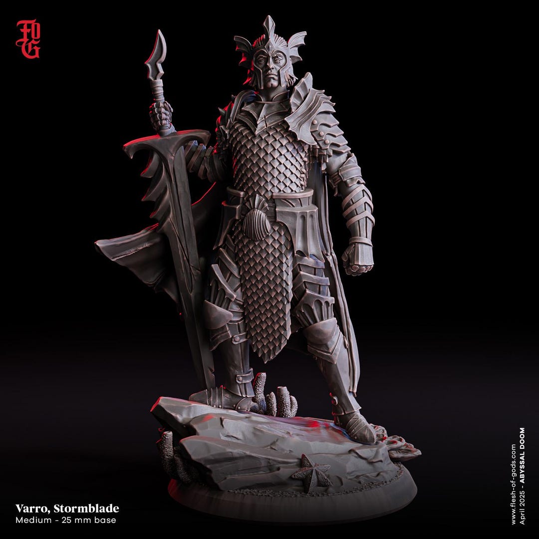 D&D Sea Paladin | RPG Model | Varro, Stormblade | Flesh of Gods - Etsy