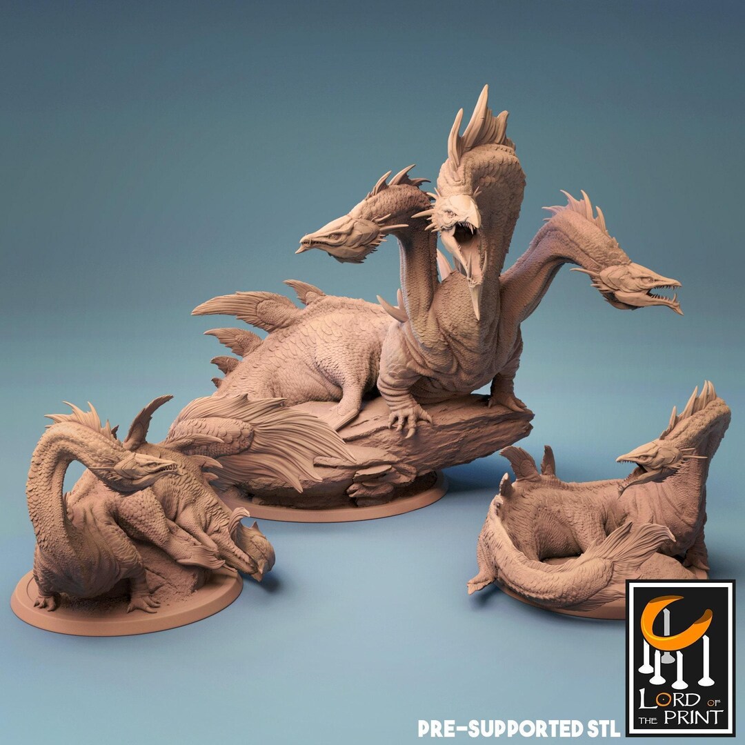D&D Sea Hydra RPG Model Eelhydra / Eeldrake by Rescale Miniatures - Etsy