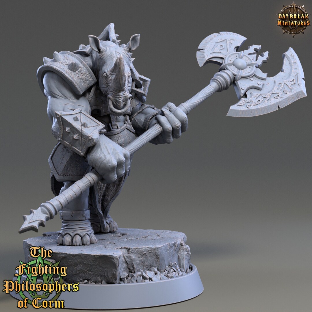D&D Rhino / Minotaur Barbarian / Fighter RPG Model Theon Foulcurse by ...
