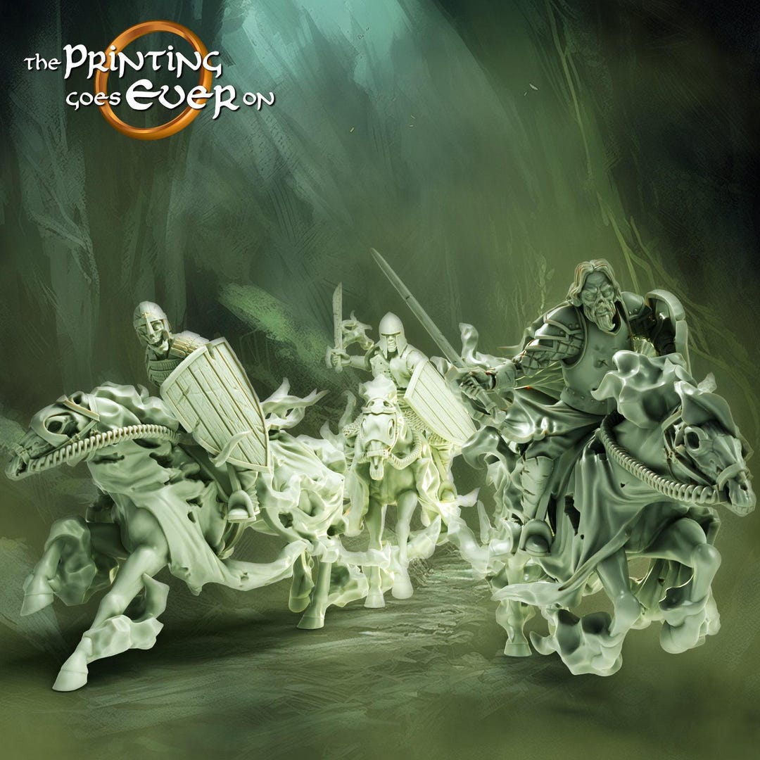 D&D Wraith Riders Soldiers RPG Model Ghost Knights by the Printing Goes ...