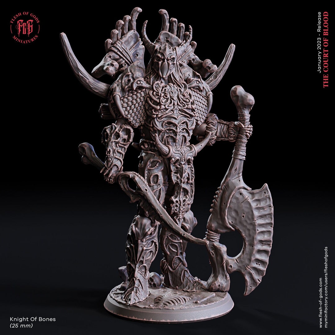 D&D Evil Paladin / Death Cleric RPG Model Knight of Bones by Flesh of ...