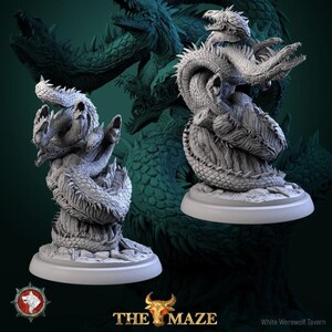 D&D Hydra Snake | RPG Model | Hydra | by White Werewolf Tavern - Etsy
