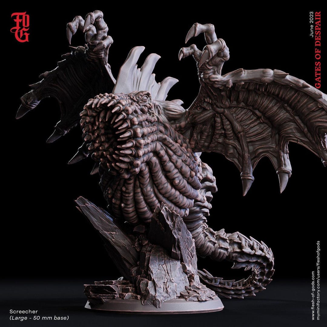D&D Screecher Dragon | RPG Model | Screecher | by Flesh of Gods - Etsy