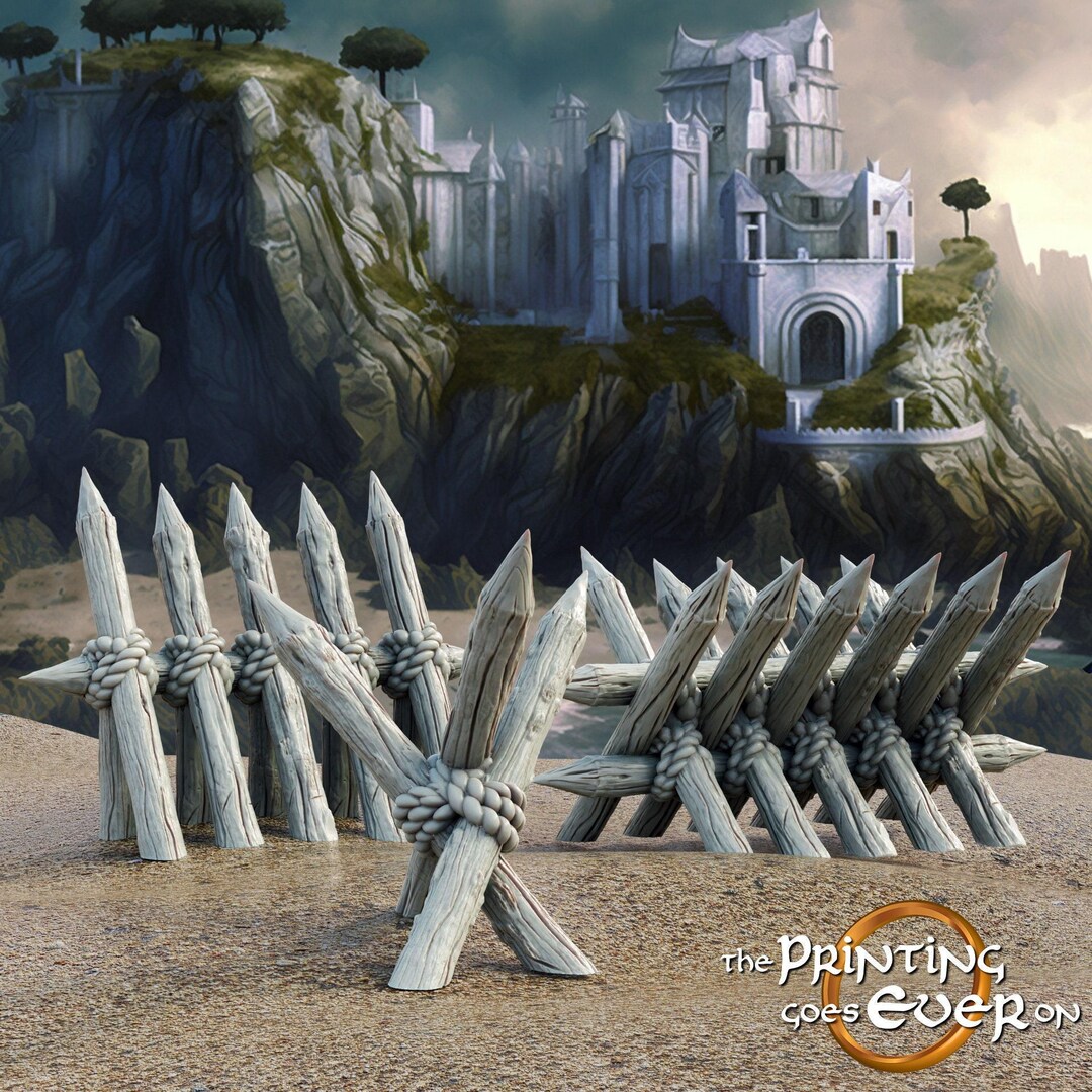 D&D Spiked Barricade Siege Terrain | RPG Model | Spiked Barricade ...