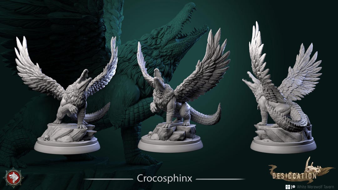 D&D Crocosphinx Crocodile Sphinx | RPG Model | Crocosphinx by White ...