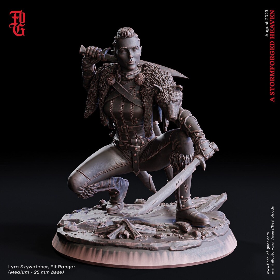D&D Female Elf Ranger Rogue RPG Model Lyra Skywatcher, Elf Ranger by ...