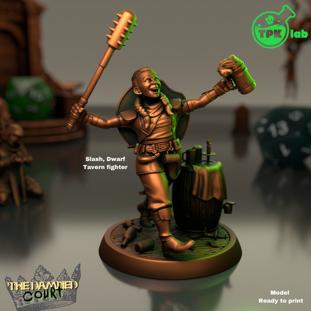 D&D Drunk Female Dwarf Fighter / Barbarian RPG Model Slash Dwarf Tavern ...