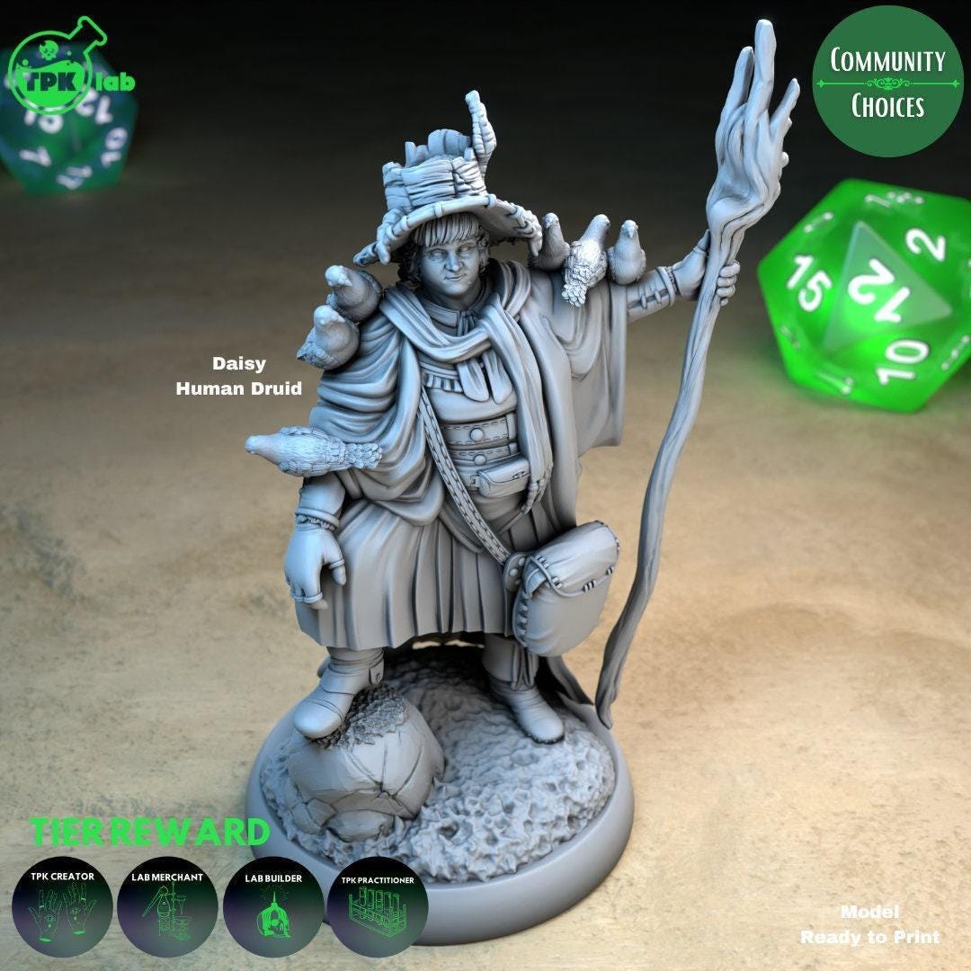 D&D Female Human Druid | RPG Model | Daisy, Human Druid | by TPK LAB ...