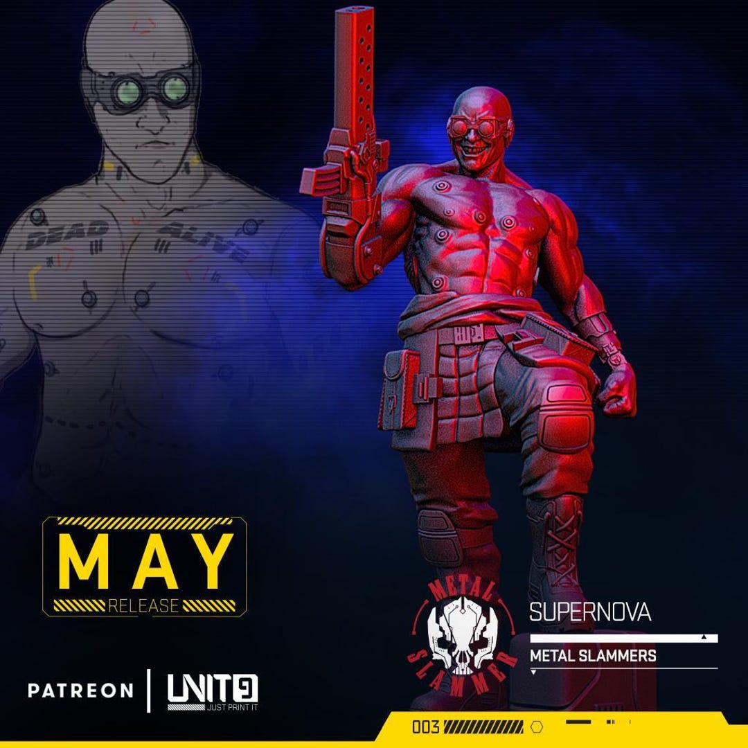 Cyberpunk Old Maelstrom Ganger With Gun Arm | RPG Model | Metal Slammer ...