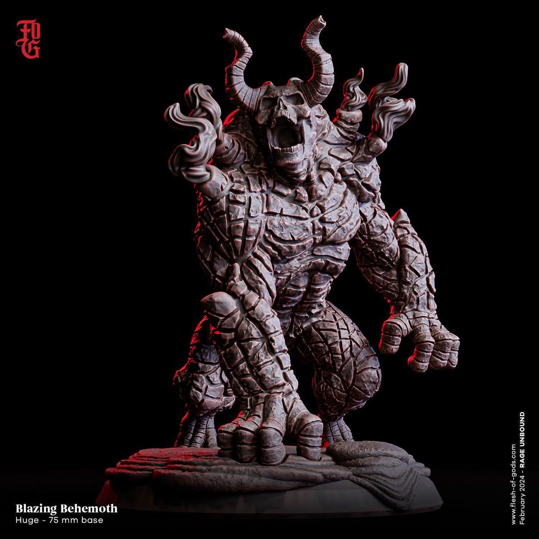 D&D Blazing Behemoth RPG Model Blazing Behemoth by Flesh of Gods - Etsy