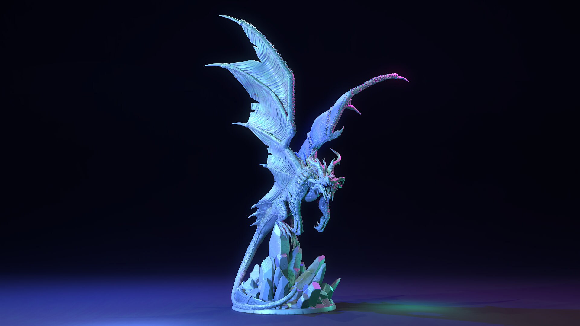 D&D Huge White Dragon RPG Model Ice Dragon by Dragon | Etsy