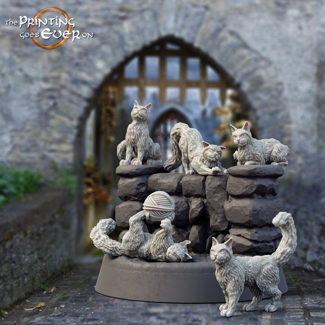 D&D Cat Familiar RPG Model Cats by the Printing Goes Ever On - Etsy