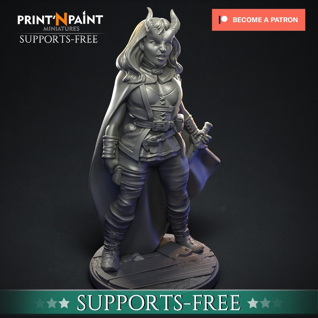 D&D Female Tiefling Rogue / Assassin RPG Model Tiefling Rogue by Print ...