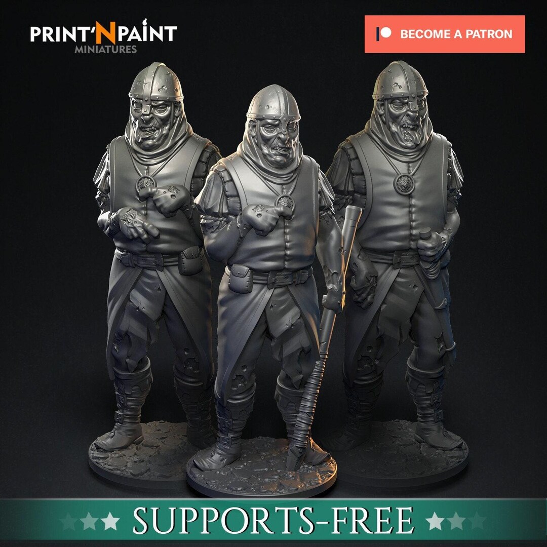 D&D Zombie Soldiers | RPG Model | Rotten Husks | by Print'n Paint - Etsy