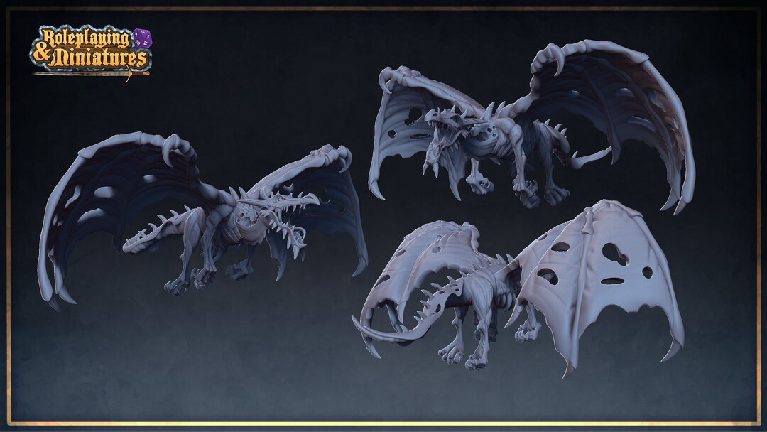 D&D Ancient Dracolich Lich Dragon RPG Model Undead Zombie Dragon ...