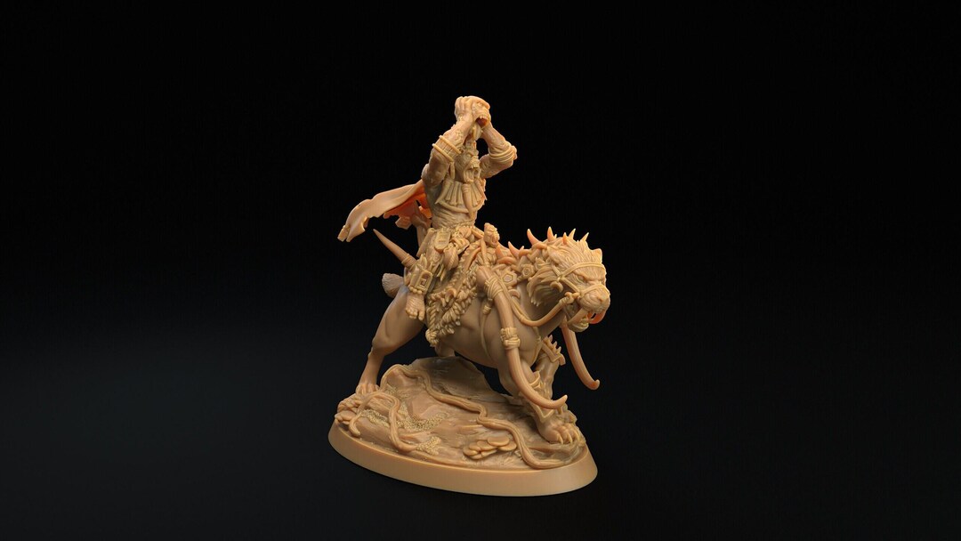 D&D Apefolk Necromancer on Sabertooth | RPG Model | Bobokai Necromancer ...