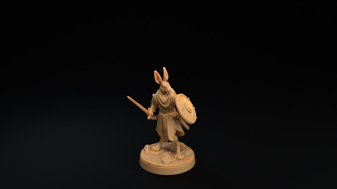 D&D Fey Rabbit Fighter RPG Model Harengon Soldier E by Dragon Trappers ...
