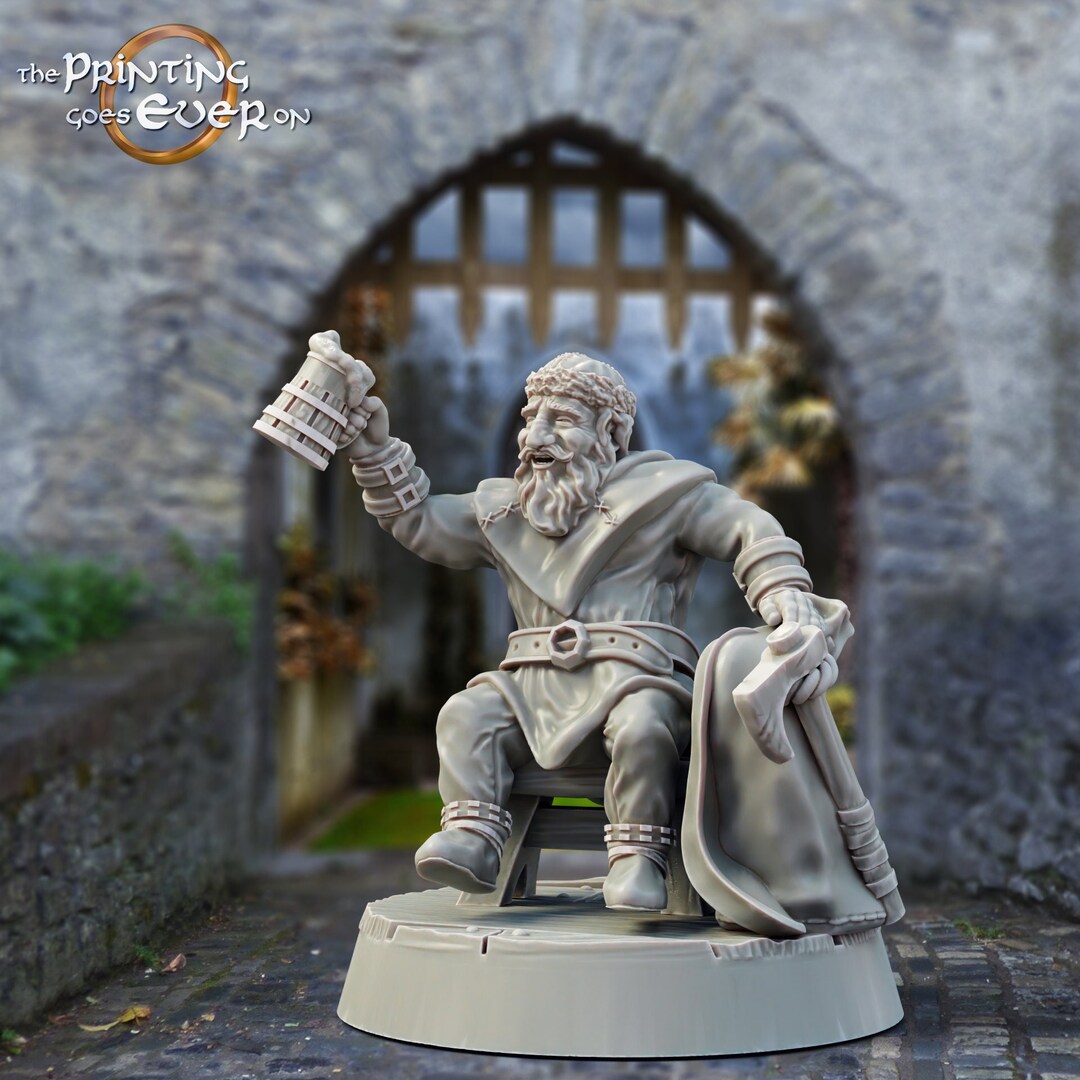 D&D Drunken Dwarf RPG Model Traveling Dwarf by the Printing Goes Ever ...