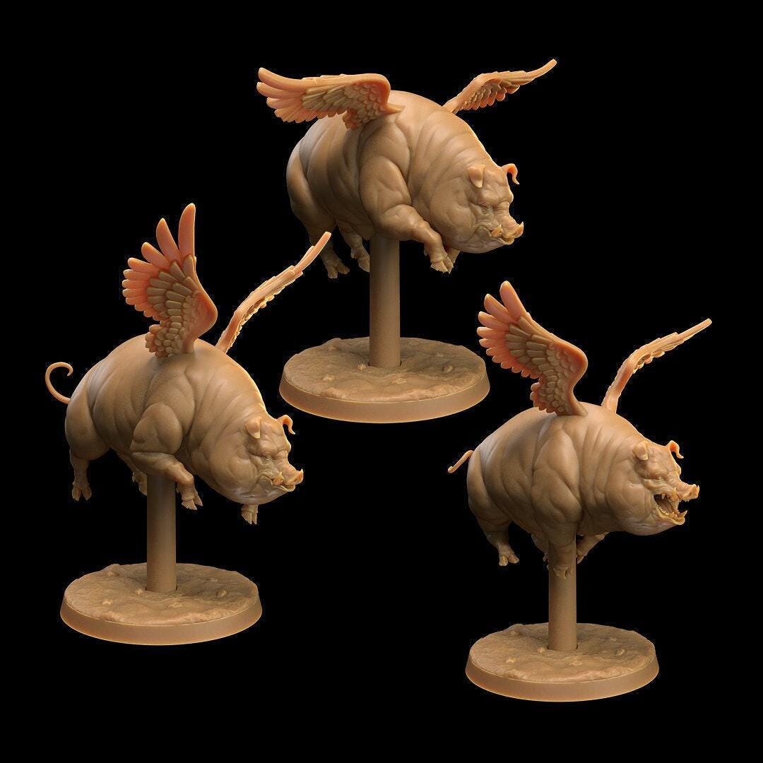 D&D Flying Pigs Familiar | RPG Model | by Dragon Trappers Lodge - Etsy
