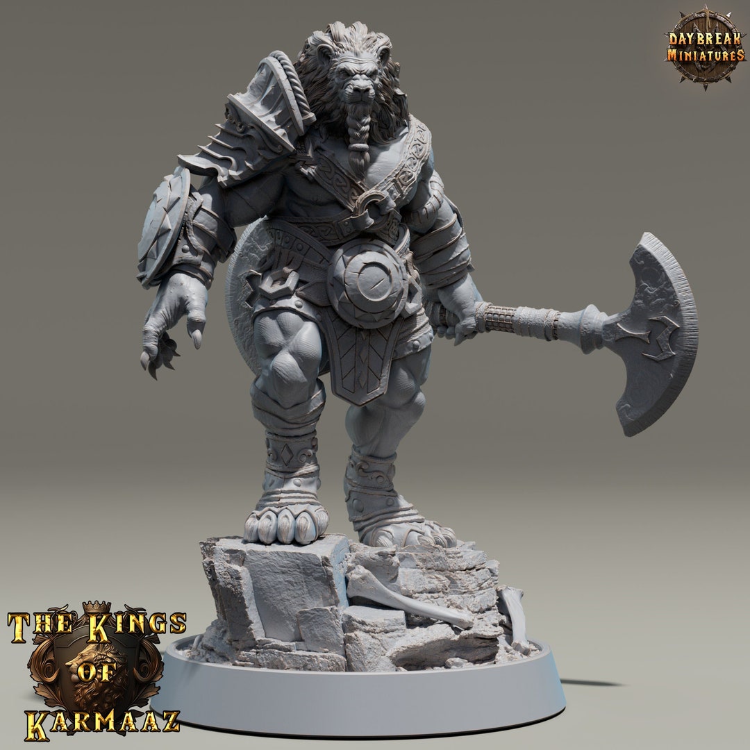 D&D Tabaxi War King Lion RPG Model King Emmering by Daybreak Miniatures ...